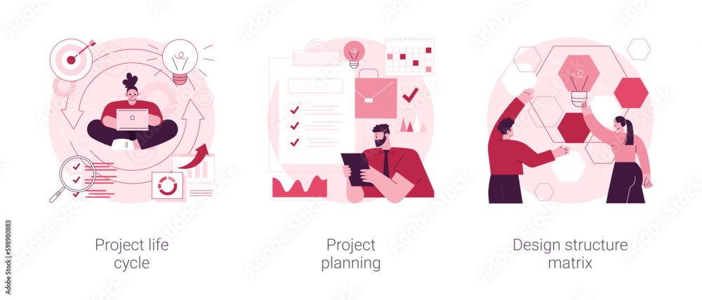 Vector de Stock Project life cycle abstract concept vector illustration set. Project planning ...