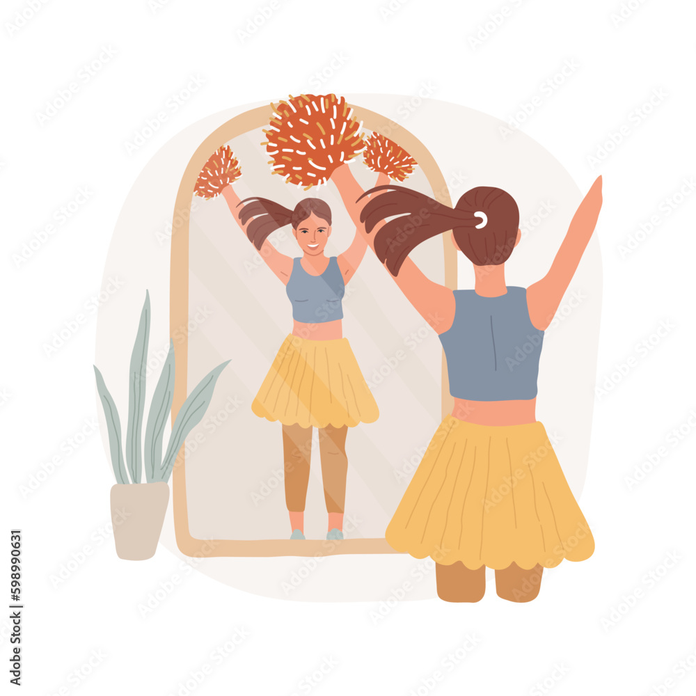 Practicing at home isolated cartoon vector illustration. Teenage ...