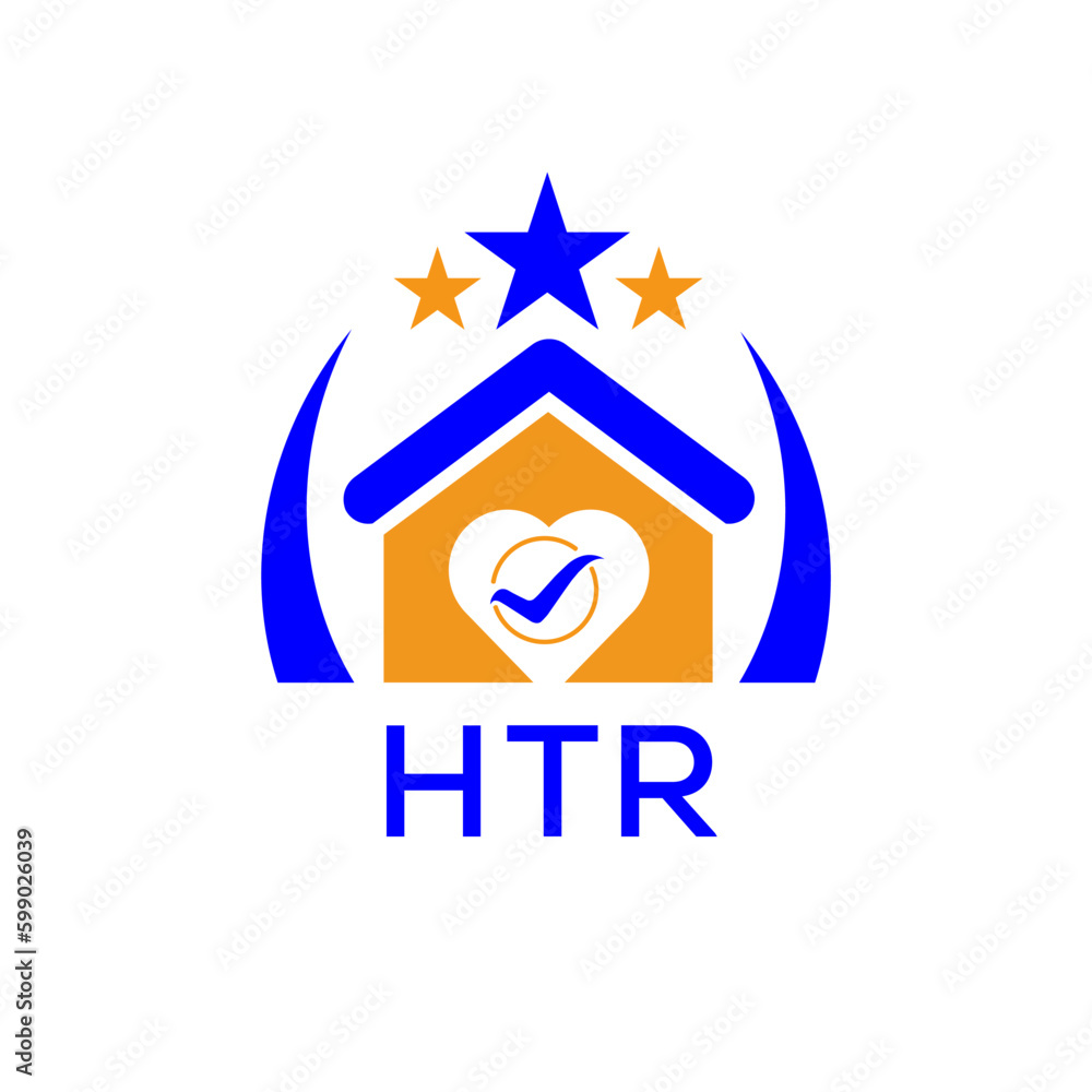 HTR House logo Letter logo and star icon. Blue vector image on white ...