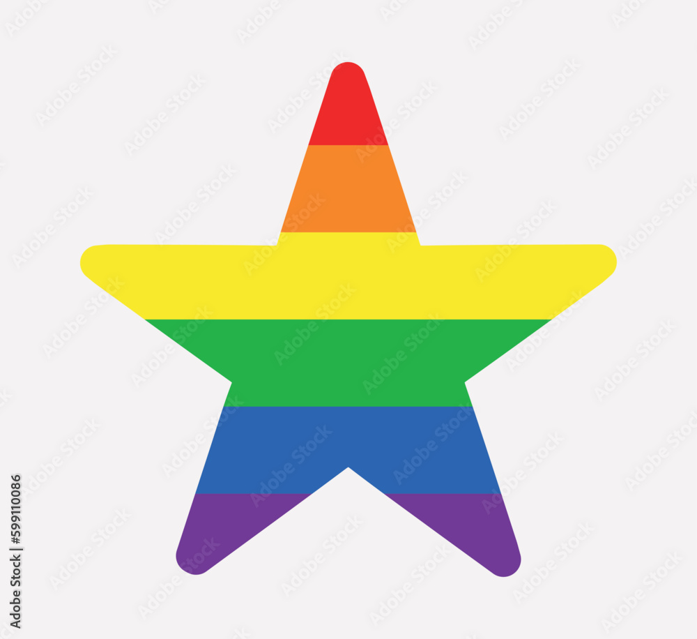 LGBT rainbow star symbol, icon. Gay pride.Stickers for pride month ...