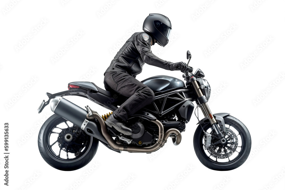 Man riding a motorcycle big bike, having fun driving motorbike tour ...
