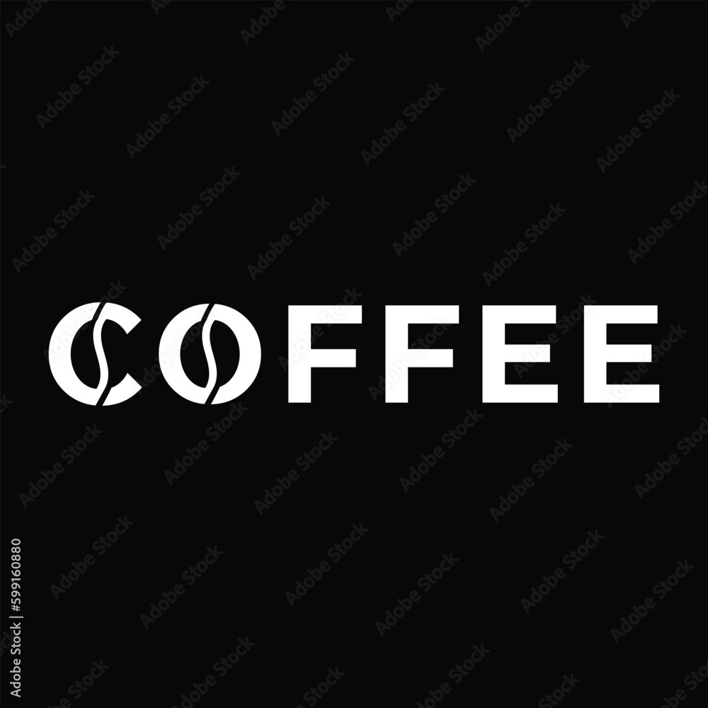 coffee logo wordmark lettering design typography template vector Stock ...