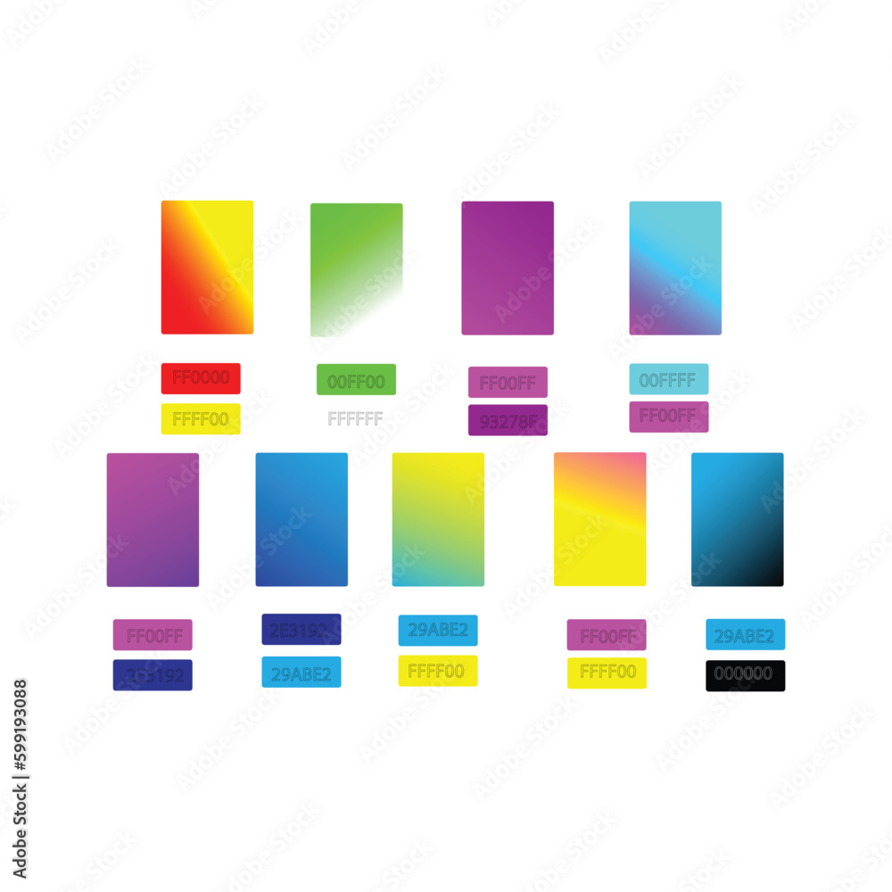 step partition Color gradient chart origami paper color info-graphic ...