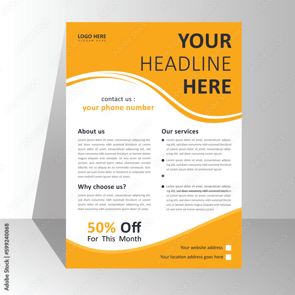 modern brochure flyer design template, poster business leaflets ...