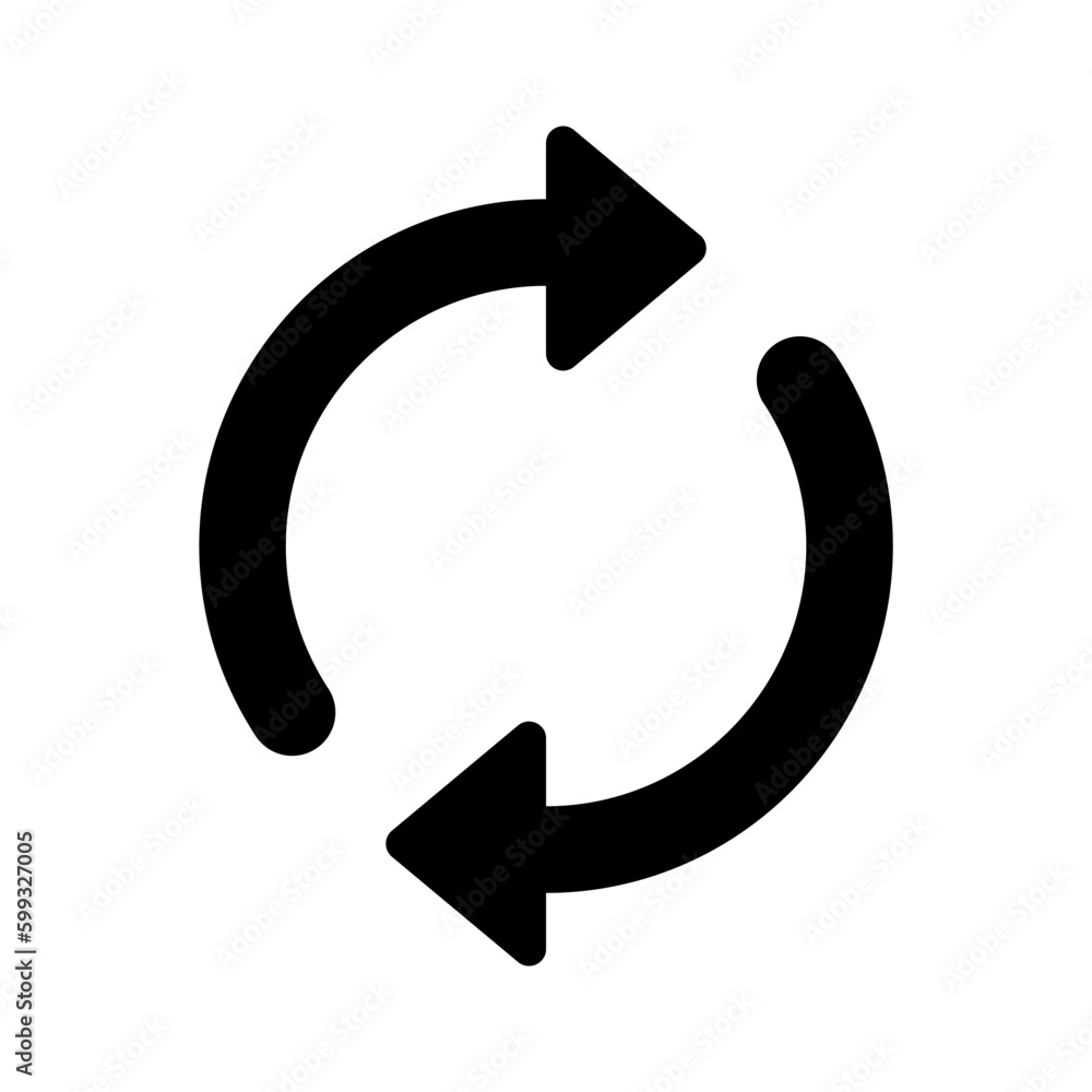Rotating arrow in line style icon. sync arrows symbol. exchange ...