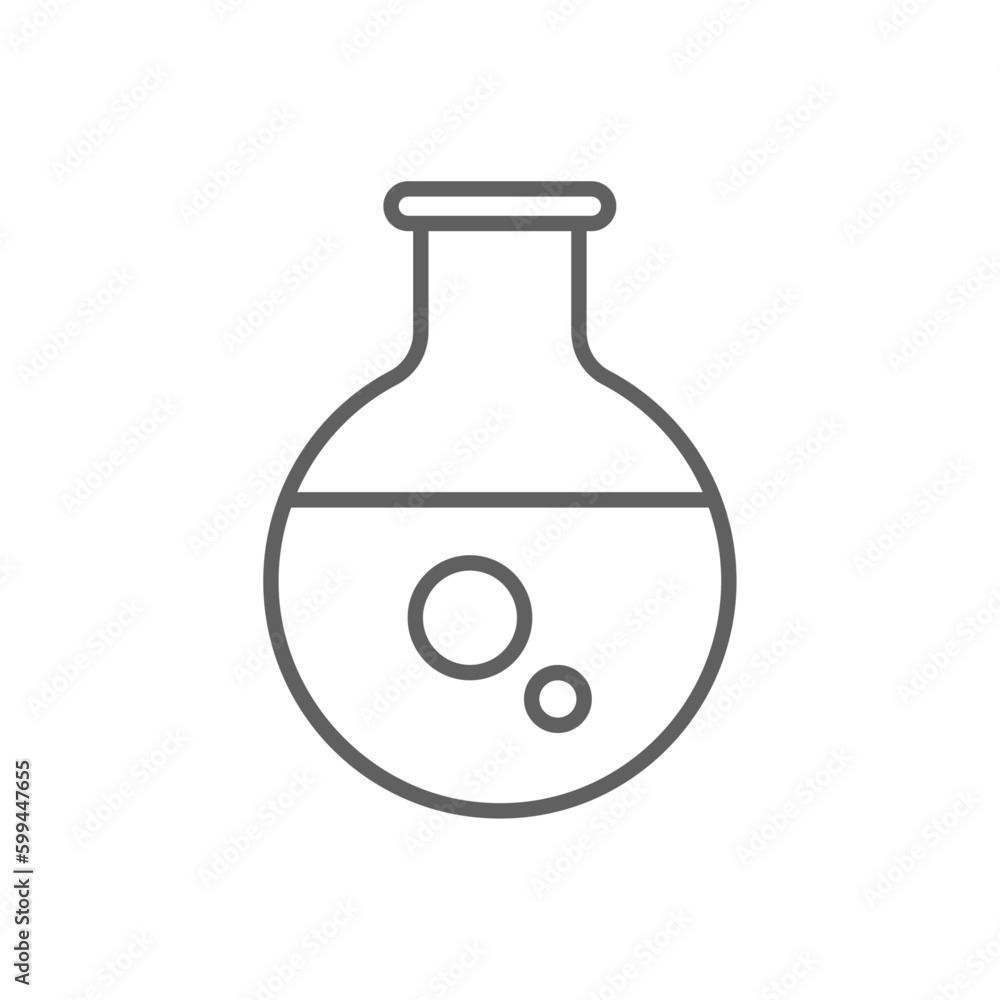 Florence Flask Science icon with black outline style. laboratory ...