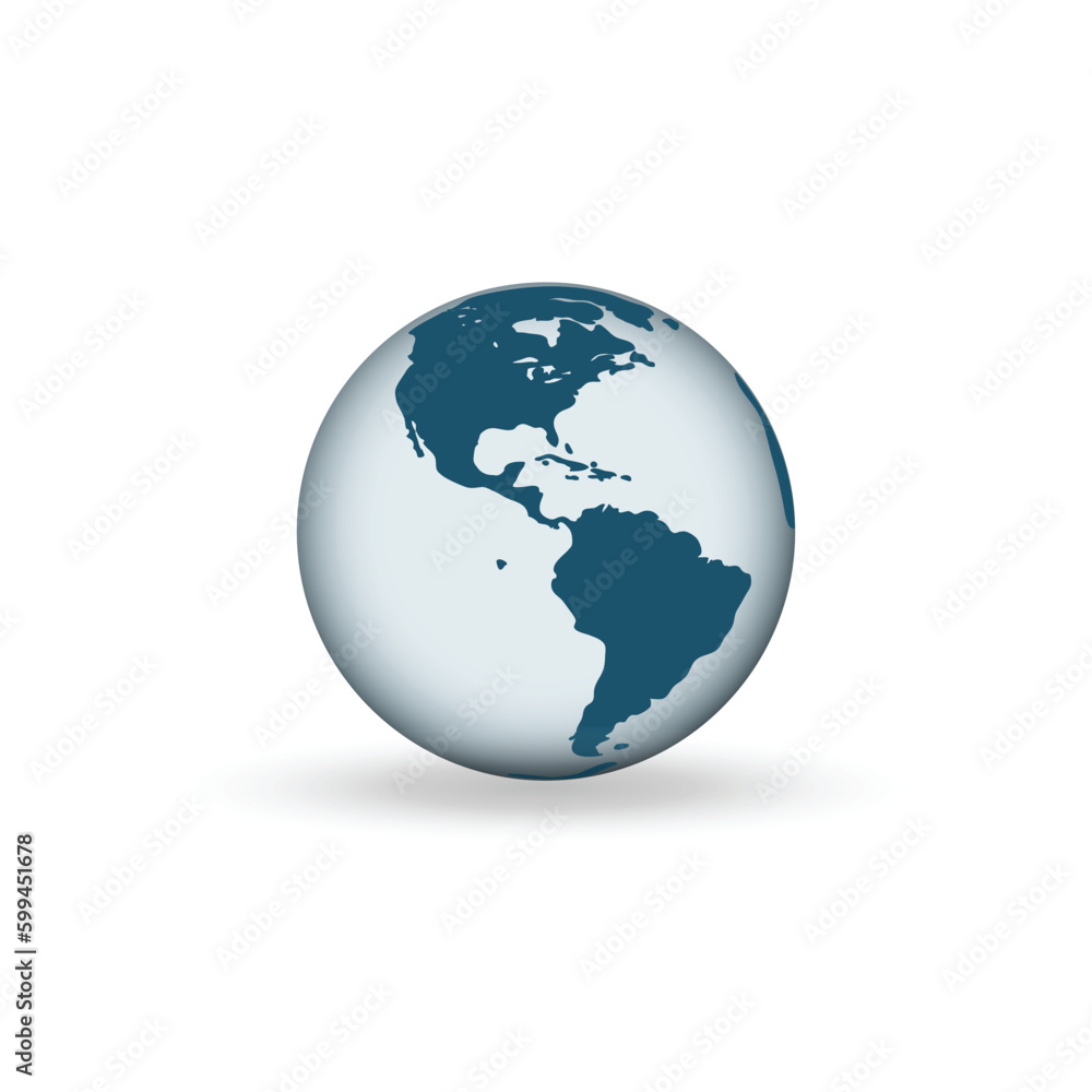 Earth globe icons. earth hemispheres with continents. vector world map ...