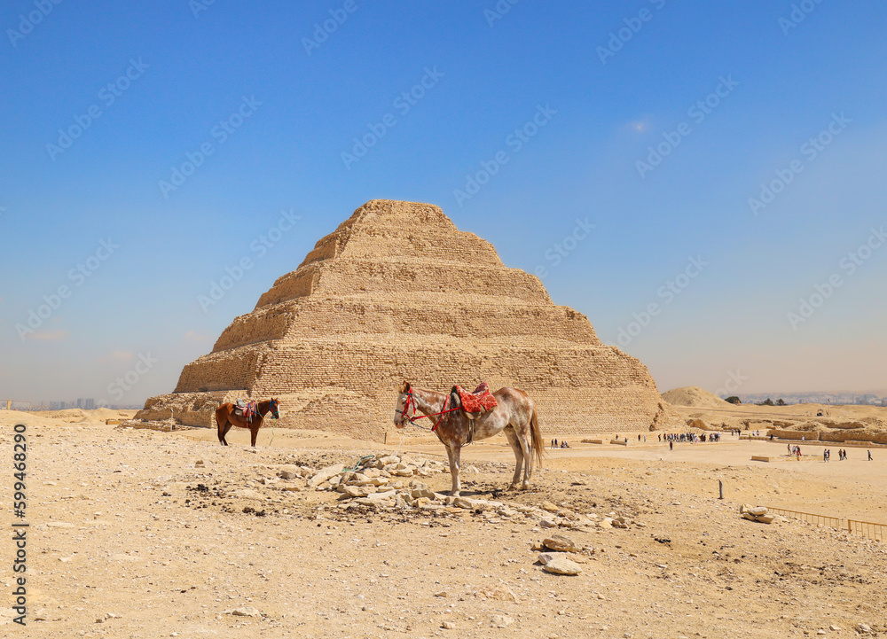 Step Pyramid of Saqqara, the oldest surviving large stone building in ...