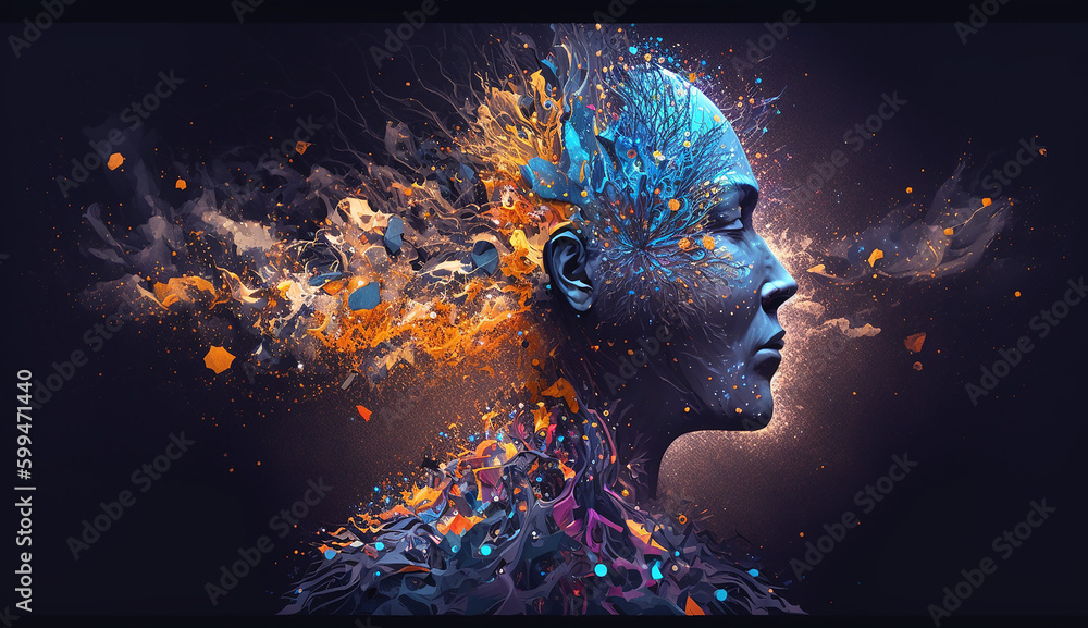 beautiful human illustration of annual collective mind concept art ...