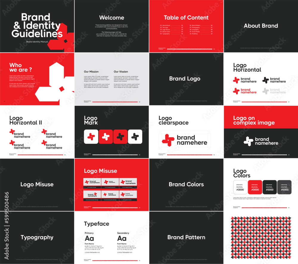 modern Brand Guideline Template Stock Vector | Adobe Stock