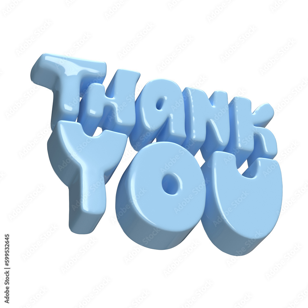 Thank you blue lettering 3d text icon hand drawn, thanksgiving day Cute ...