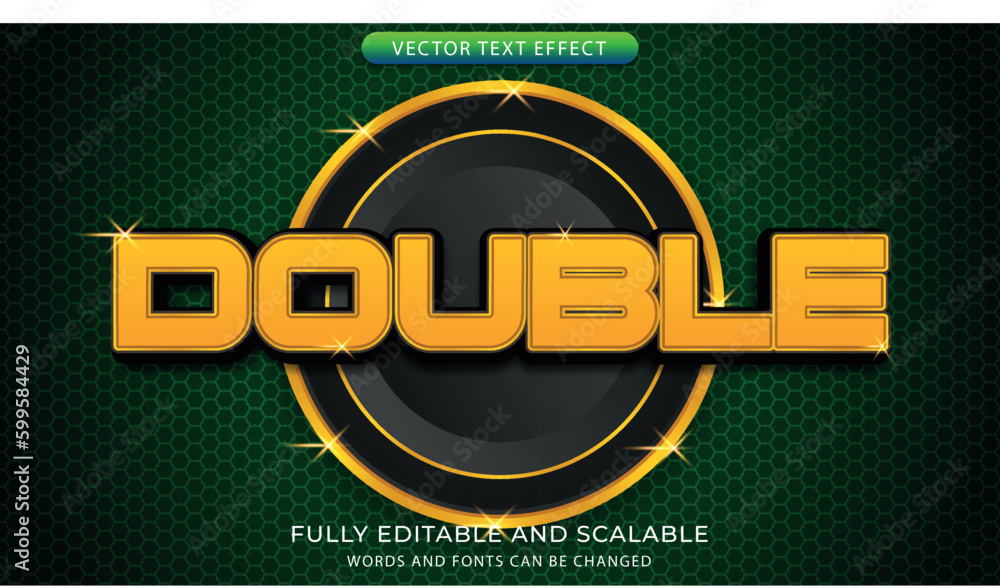 editable double text effect with luxury and modern style eps file Stock ...