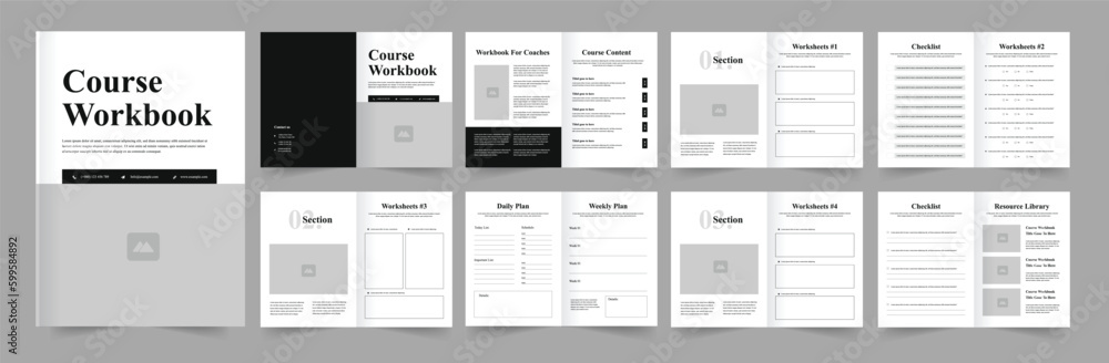 Course Workbook layout template Stock Vector | Adobe Stock