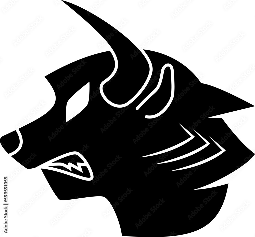 angry bull icon silhouette. simple, minimal, creative concept. used for ...