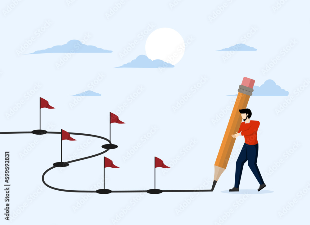 concept of Workflow or work process, project progress, milestones or ...