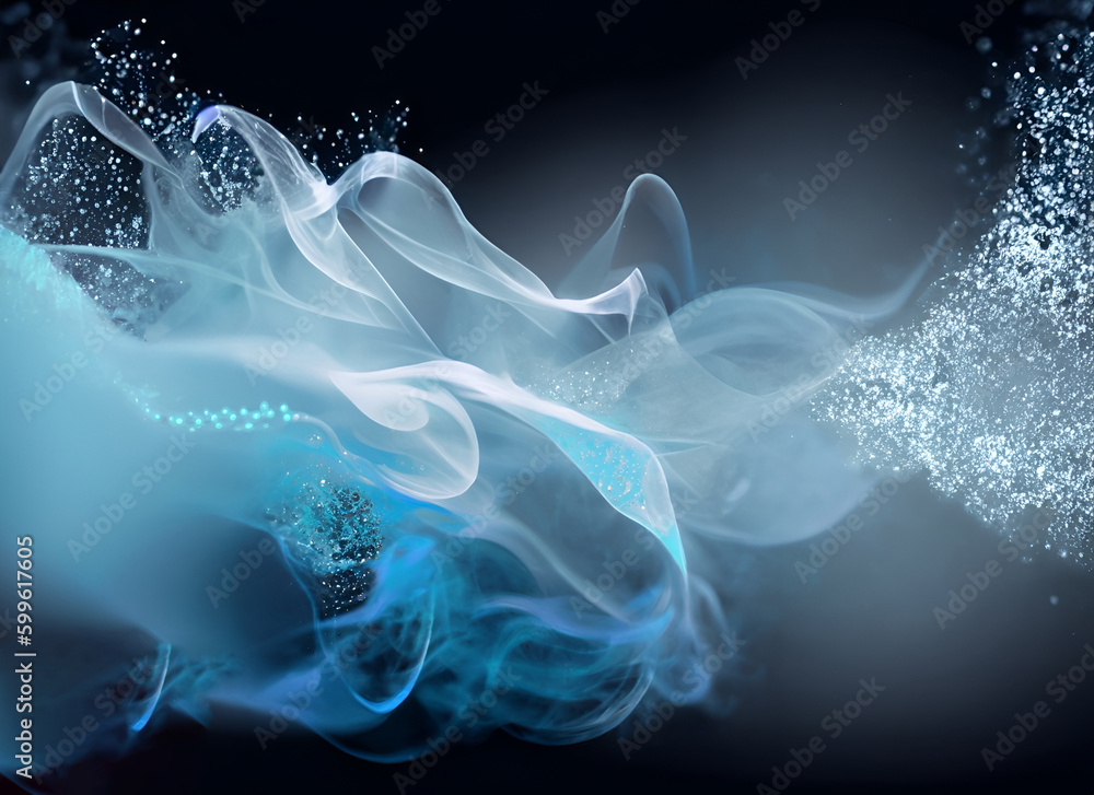 Glitter Abstract art background with free space mist. Paint water ...