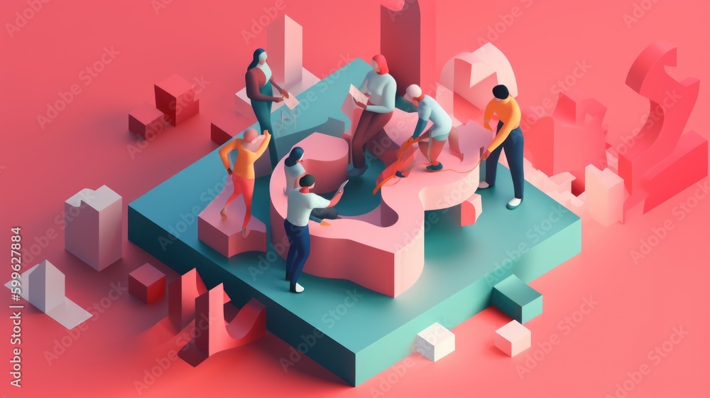 Team Collaboration: Theoretical analogy visual with plain visual ...