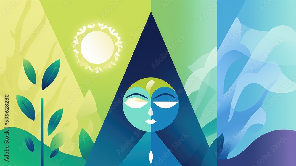 Environmental Sustainability: Analogous illustration with concise ...