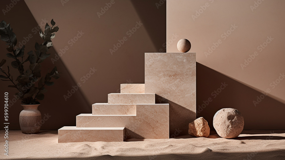 Natural Sand Stone Step Up Podium, Mars or Martian Aesthetic, Multi ...