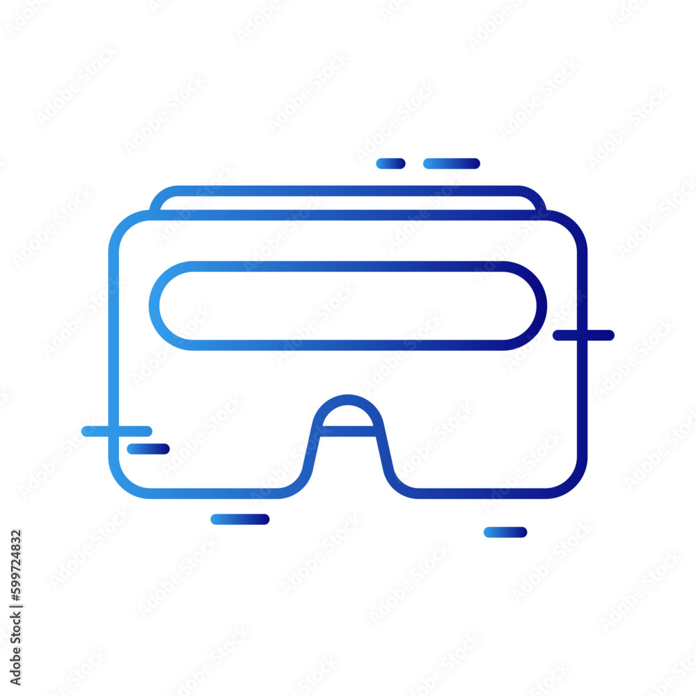 VR googles technology icon with blue gradient outline style. virtual ...