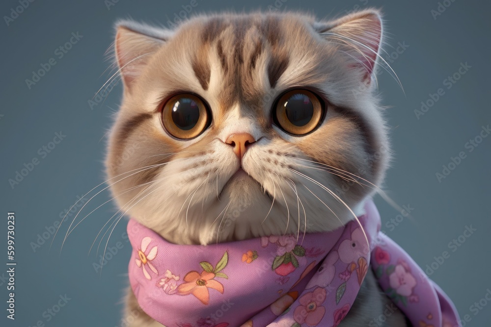 Anthropomorphic cat Scottish fold dressed in human clothing. humanized ...