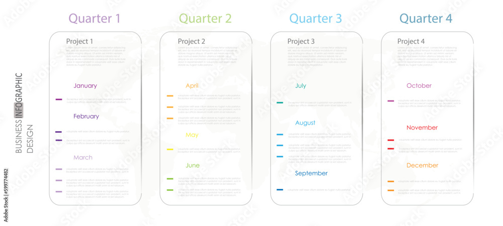 infographic timeline business quarterly project schedule 12 month ...