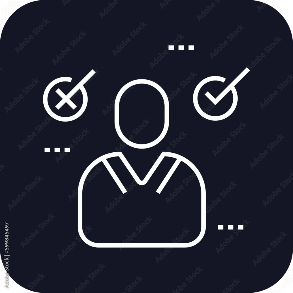 Decision crisis management icon with black filled line outline style ...