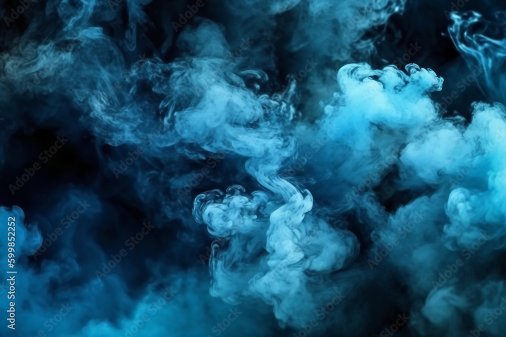 Sky nature cloud smoke black night background for horror blue poster ...
