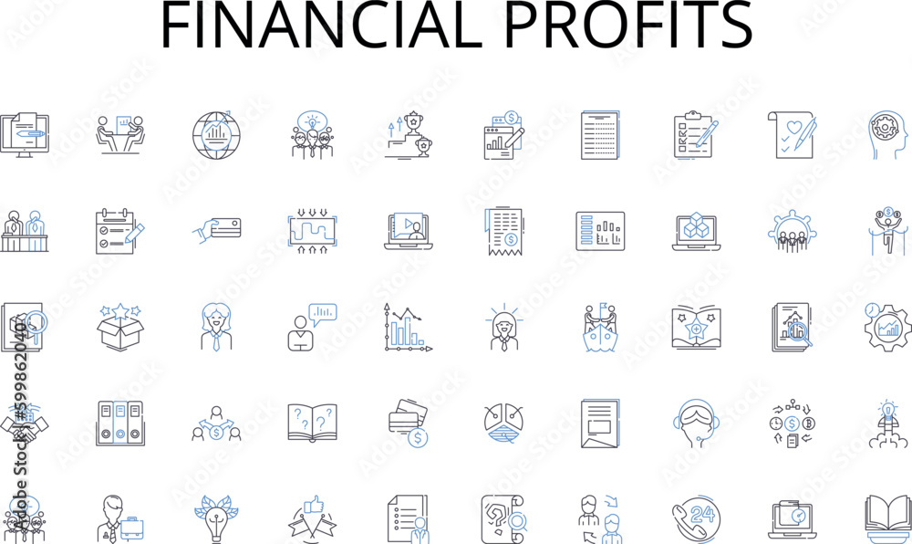 Financial profits line icons collection. Evaluation, Appraisal ...