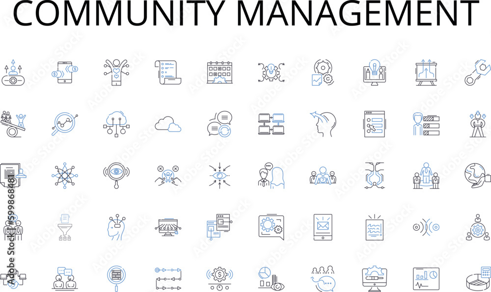 Community management line icons collection. Community, Empathy ...