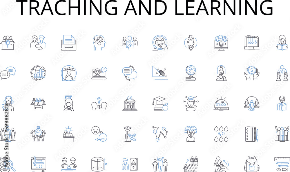 Traching and learning line icons collection. Inquisitive, Knowledgeable ...