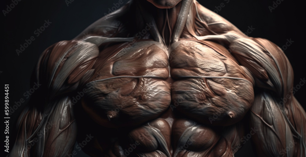 Muscular male chest. Generative Ai Stock Illustration | Adobe Stock