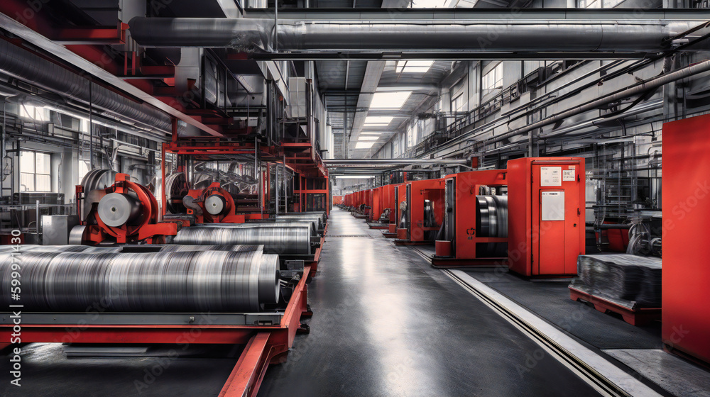 Aluminum production line in a large factory Stock Illustration | Adobe ...