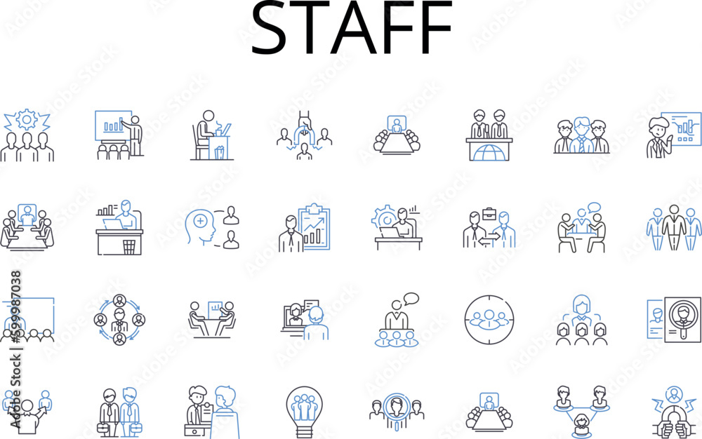Vektor Staff line icons collection. Personnel, Employees, Workers, Team ...