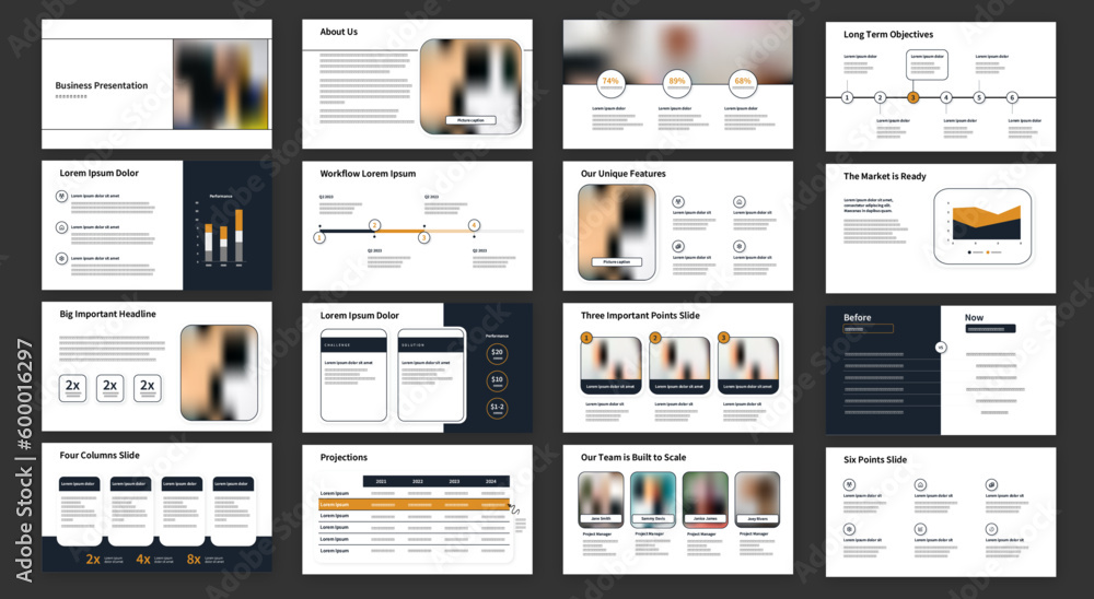 Clean, Modern Pitch Deck Presentation Template: 16 PowerPoint Sized ...