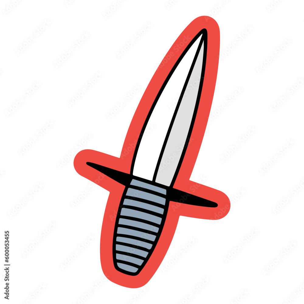 Hand drawn sword illustration, cartoon, vintage style. poster, t-shirt ...