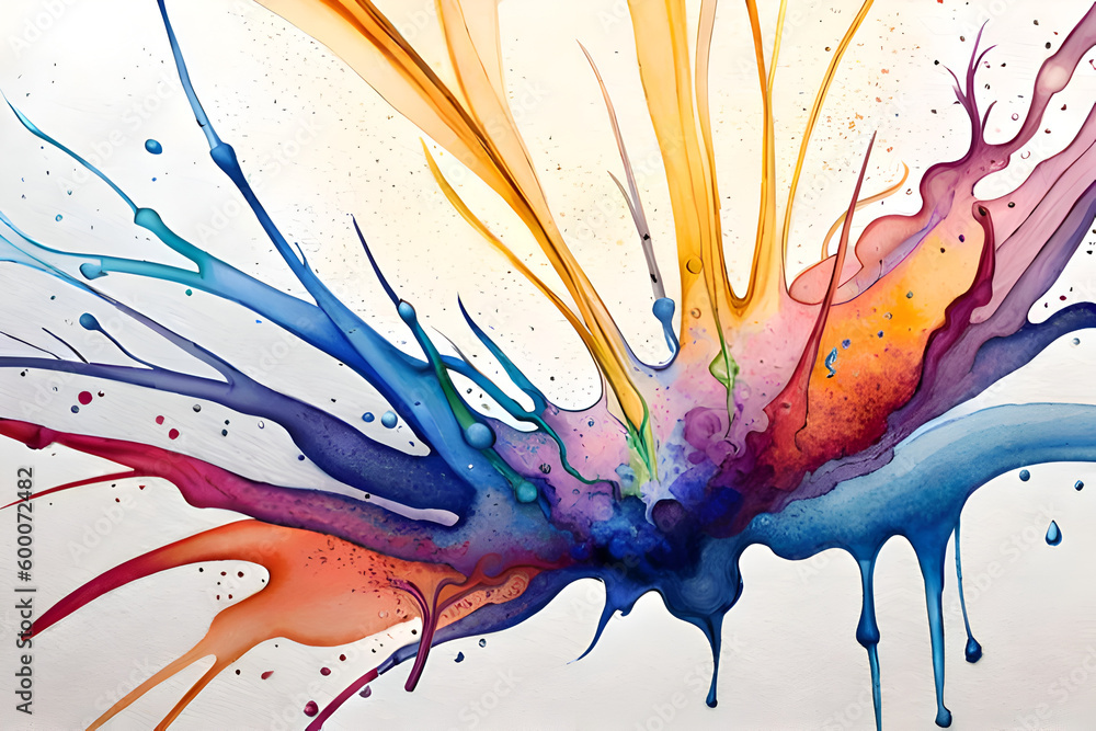 Colorful watercolor splash painting Stock Illustration | Adobe Stock