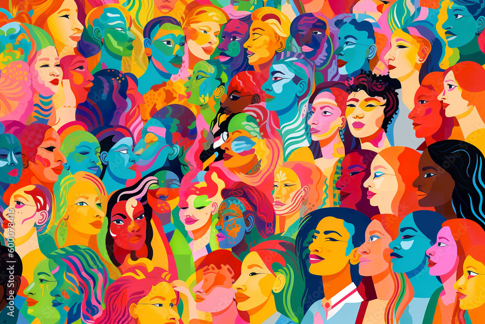 Pop art illustration, banner, texture or background depicting the pride ...