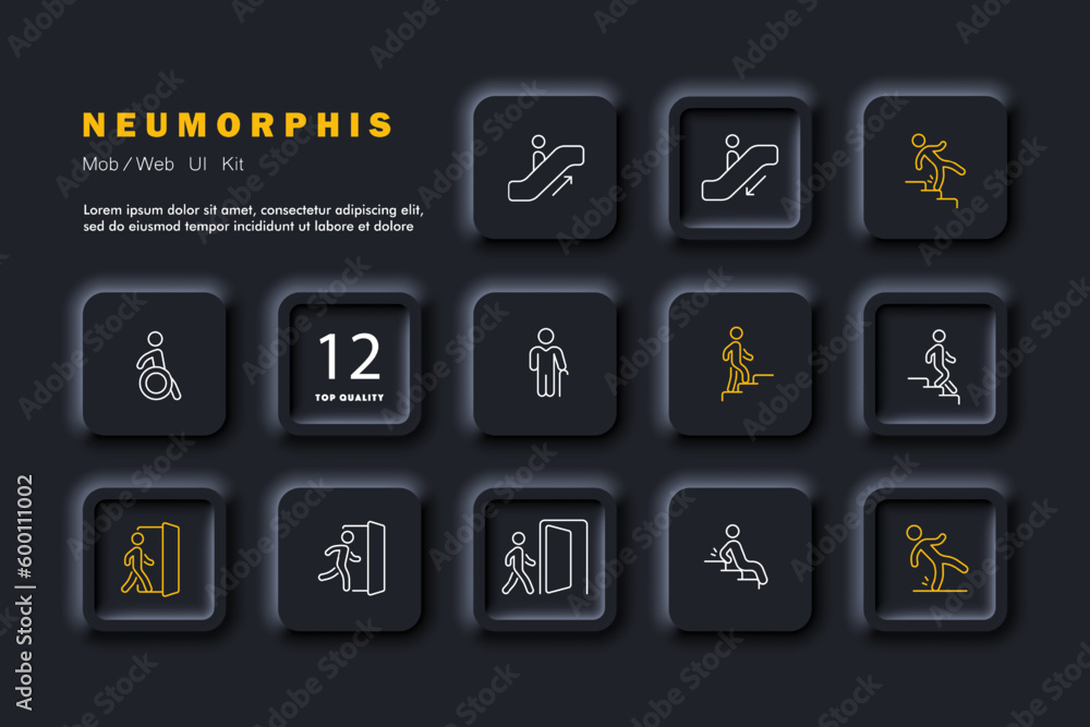 Vector de Stock Traffic sign icon set. Symbols and arrows indicating ...