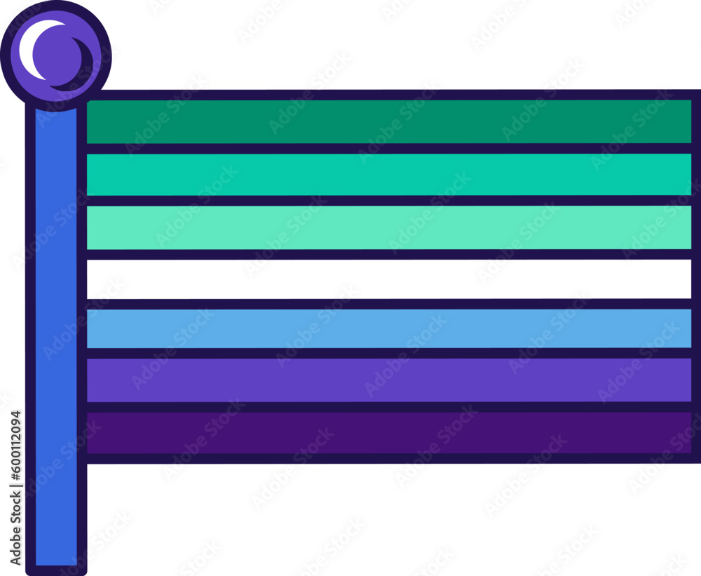 Flag of Trans Inclusive Gay Men Pride on flagstaff. Traditional and ...