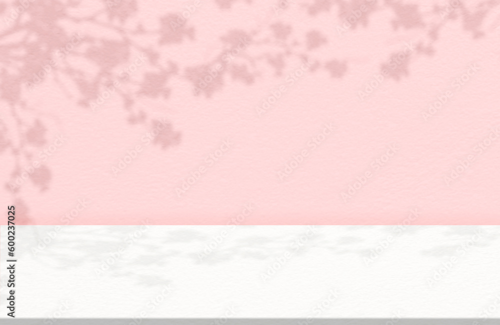 Concrete Wall Texture with Cherry Blossom Shadow,Pink Cement with ...