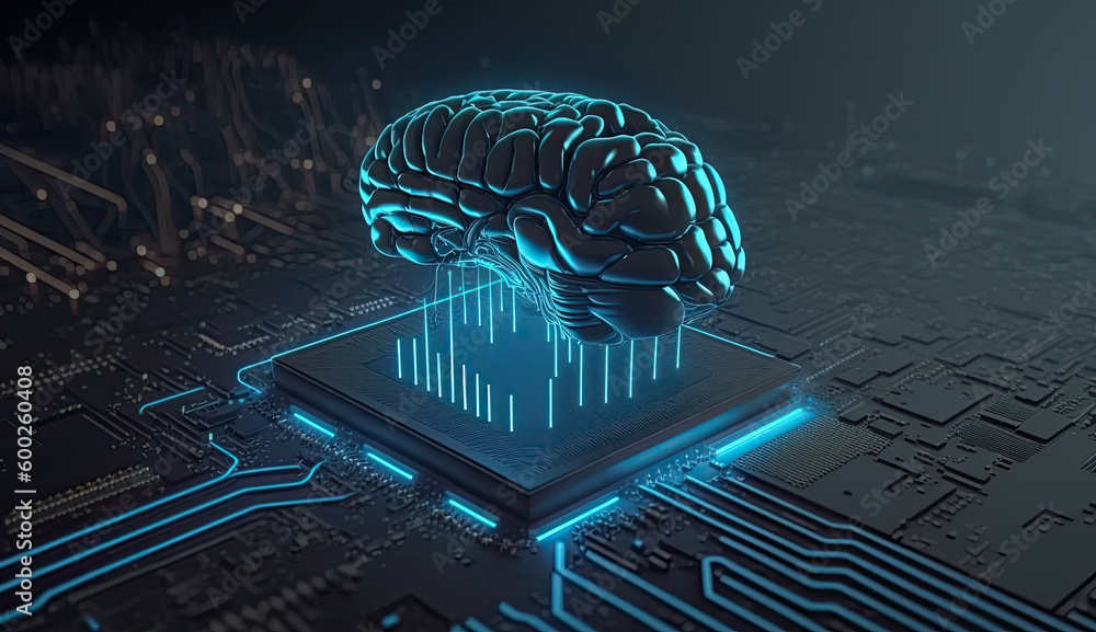 ai artificial intelligence brain,on pcb board,technology,chat gpt ...