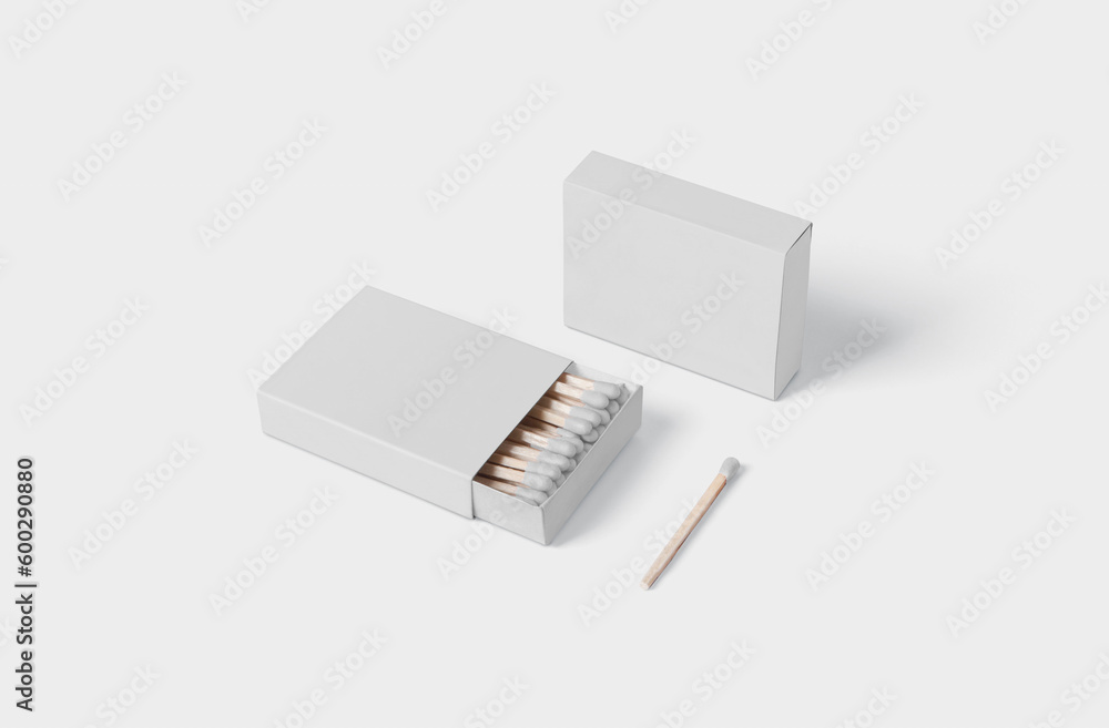 Blank matchbox mock up template isolated on white background, 3D ...