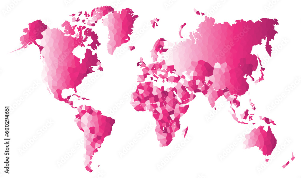 World Map pink Color on White Background. World map in four shades of ...