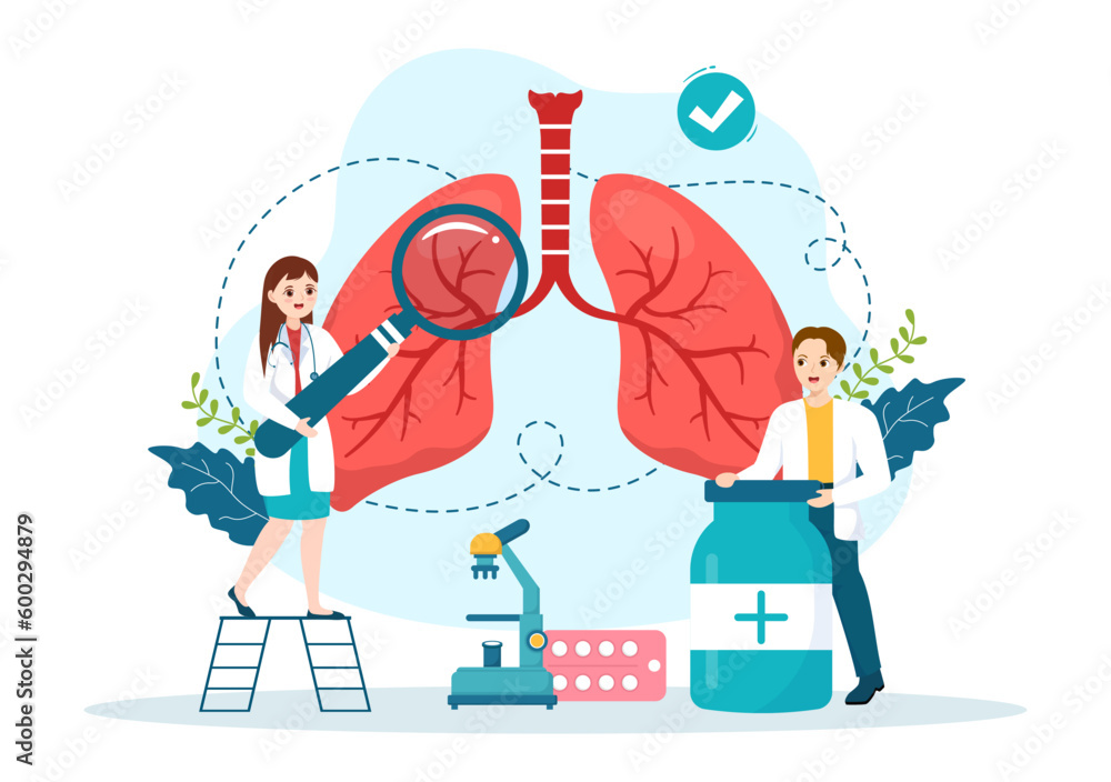 Pulmonologist Vector Illustration with Doctor Pulmonology, Lungs ...