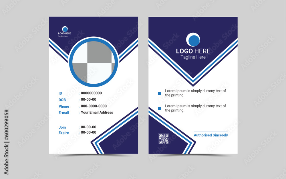 Vector Modern ID Card Layout Template Design Stock Vector | Adobe Stock