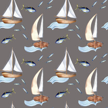 Vintage Fish On Wave Design Paper Free Stock Photo - Public Domain Pictures