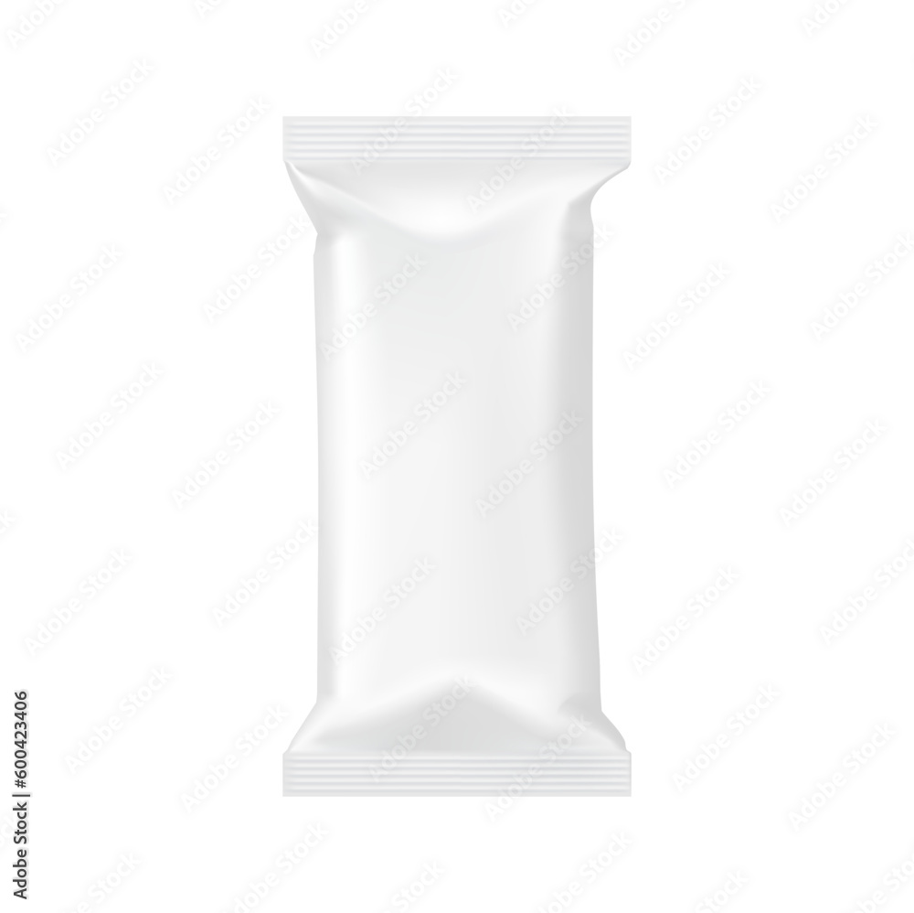Polymer and paper package 3d vector mockup. Chocolate bar, candy, food ...