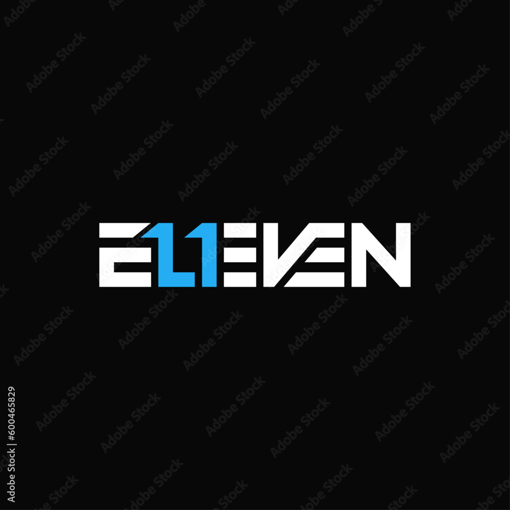 Eleven text typography logo design. Stock Vector | Adobe Stock