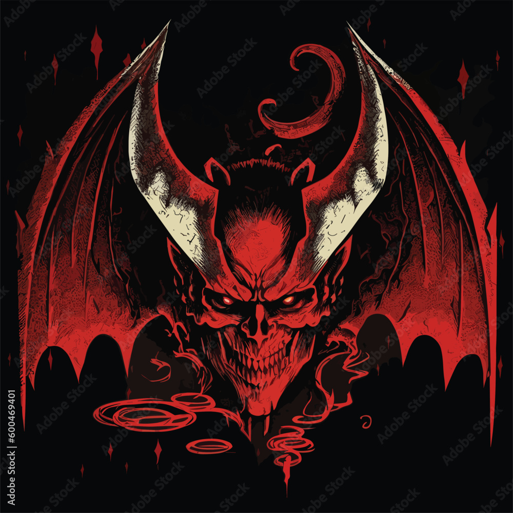 Devil, Red Dragon Logo Clipart in Various Styles Stock Vector | Adobe Stock